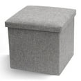 Aceur 12'' Foldable Storage Ottoman Cube, Footrest, Padded Seat, Space ...
