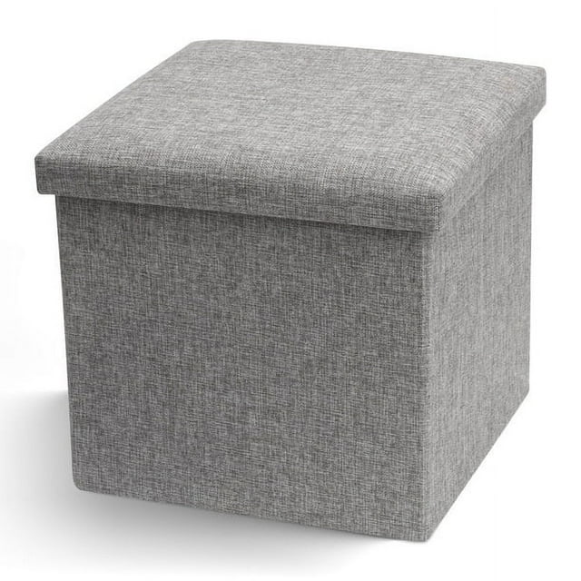 Aceur 12'' Foldable Storage Ottoman Cube, Footrest, Padded Seat, Space ...