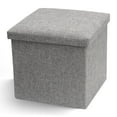 Aceur 15'' Foldable Storage Ottoman Cube, Footrest Stool with Cushioned ...