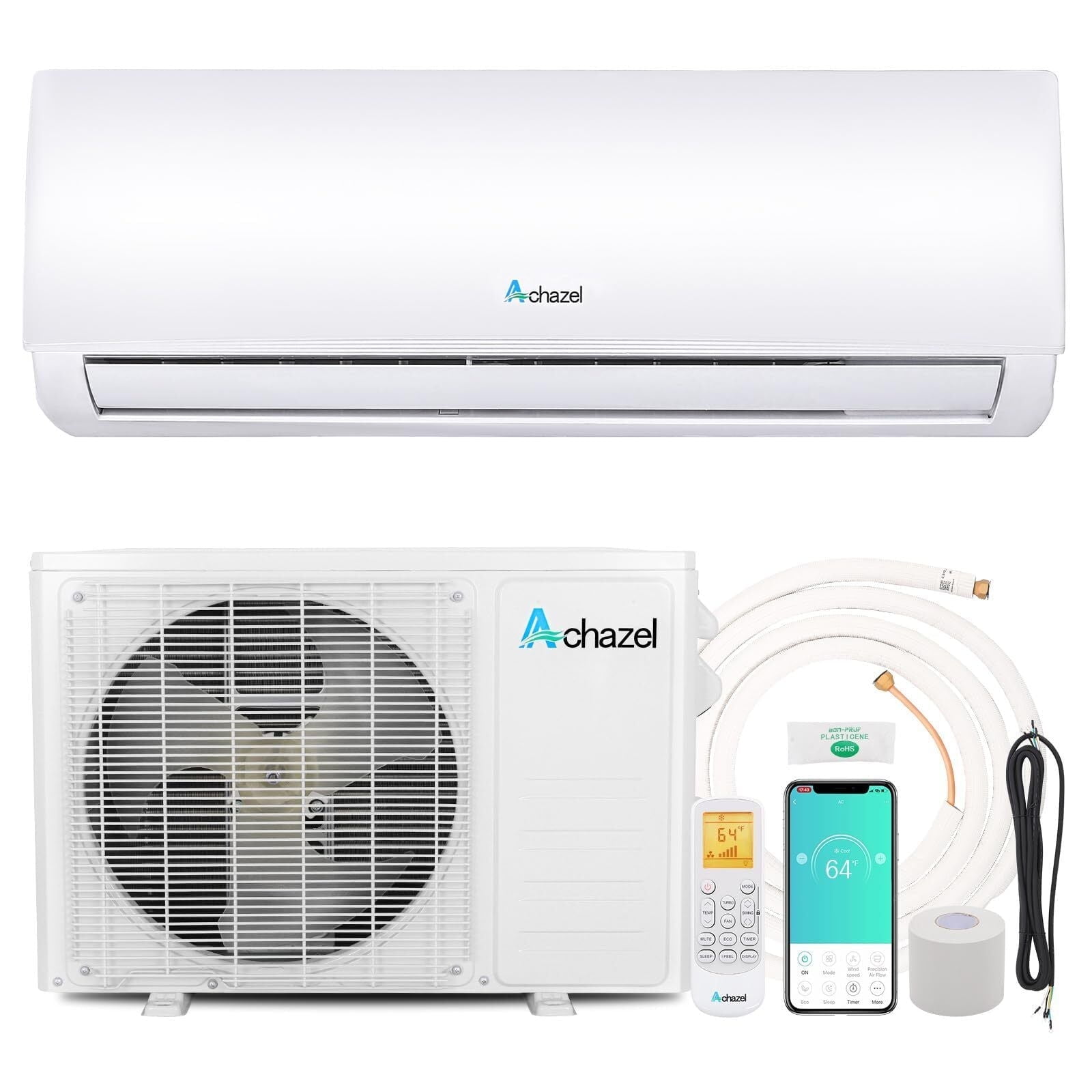 Achazel 18000 BTU Mini Split Air Conditioner Heater Ductless AC Unit ...
