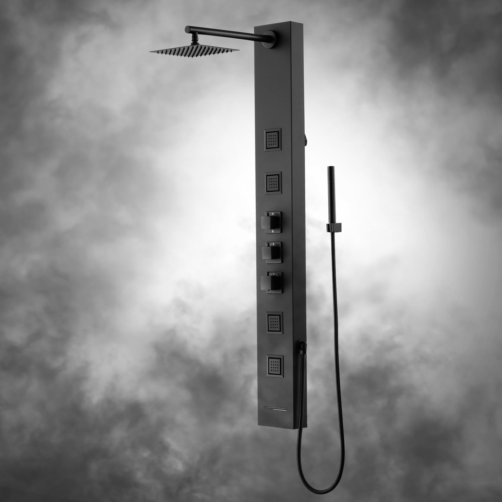 Achelous Square Rainfall Shower Head Panel System with Thermostatic ...