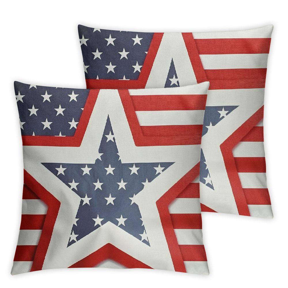 Acheng 4th of July Patriotic Pillow Covers Set of 2 Blue Red American ...