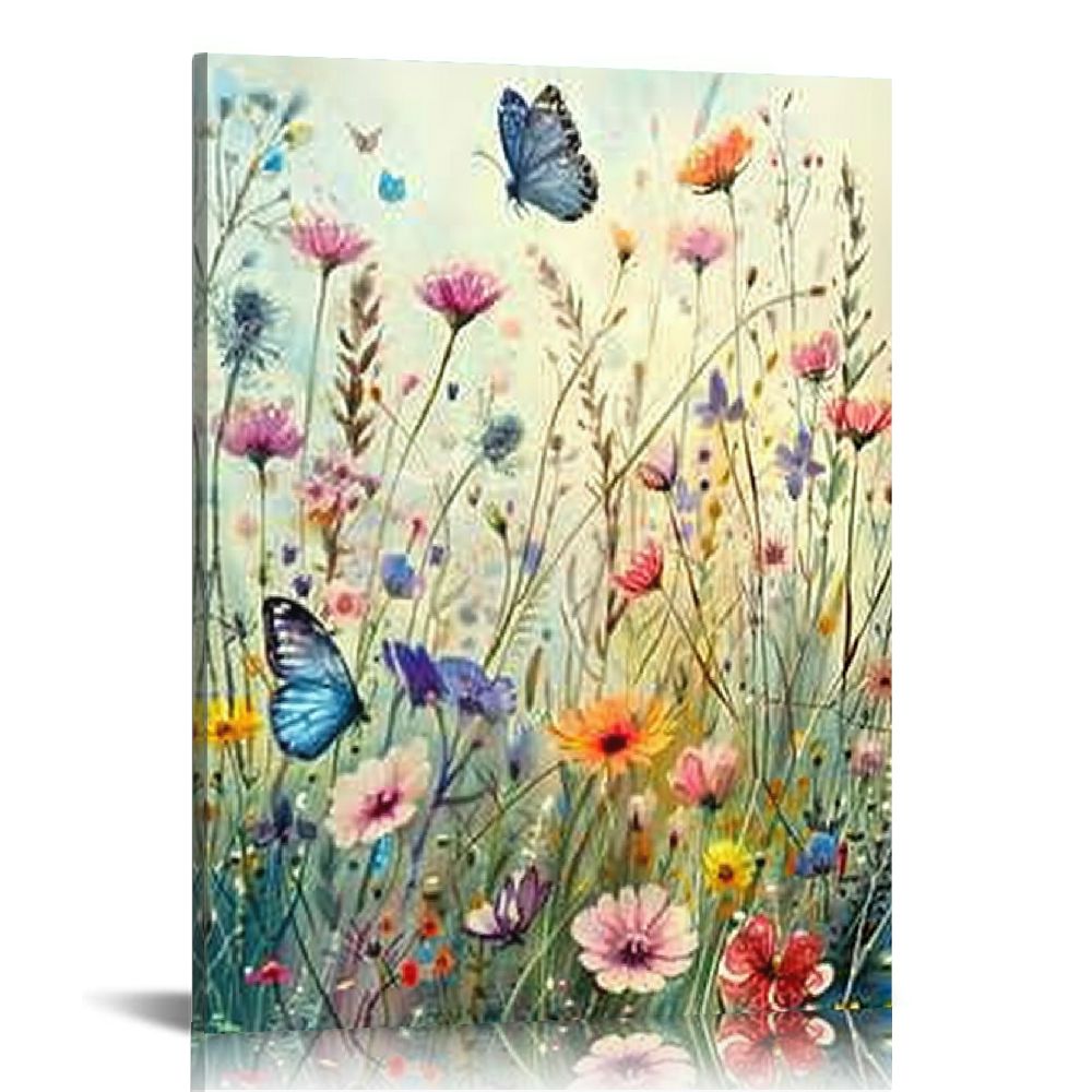 Acheng 6 Pcs Framed Watercolor Canvas Wall Art Colorful Floral Rose ...