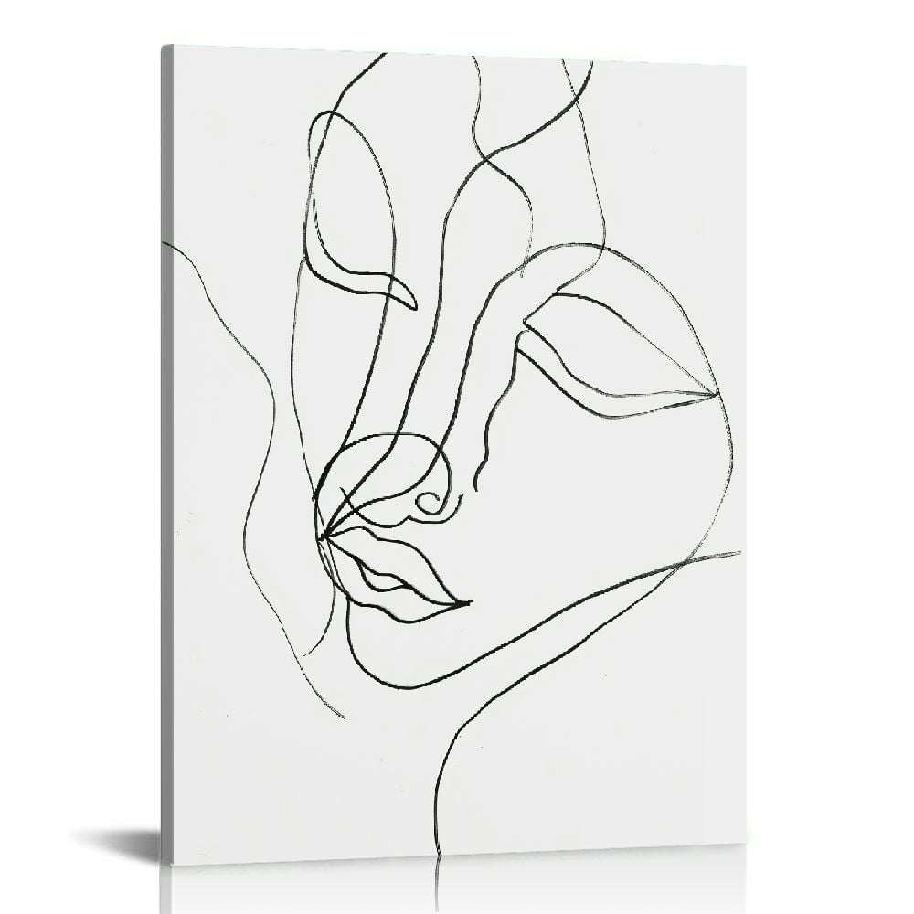 Acheng Abstract Line Woman Face Wall Art Minimalist Line Art Print ...