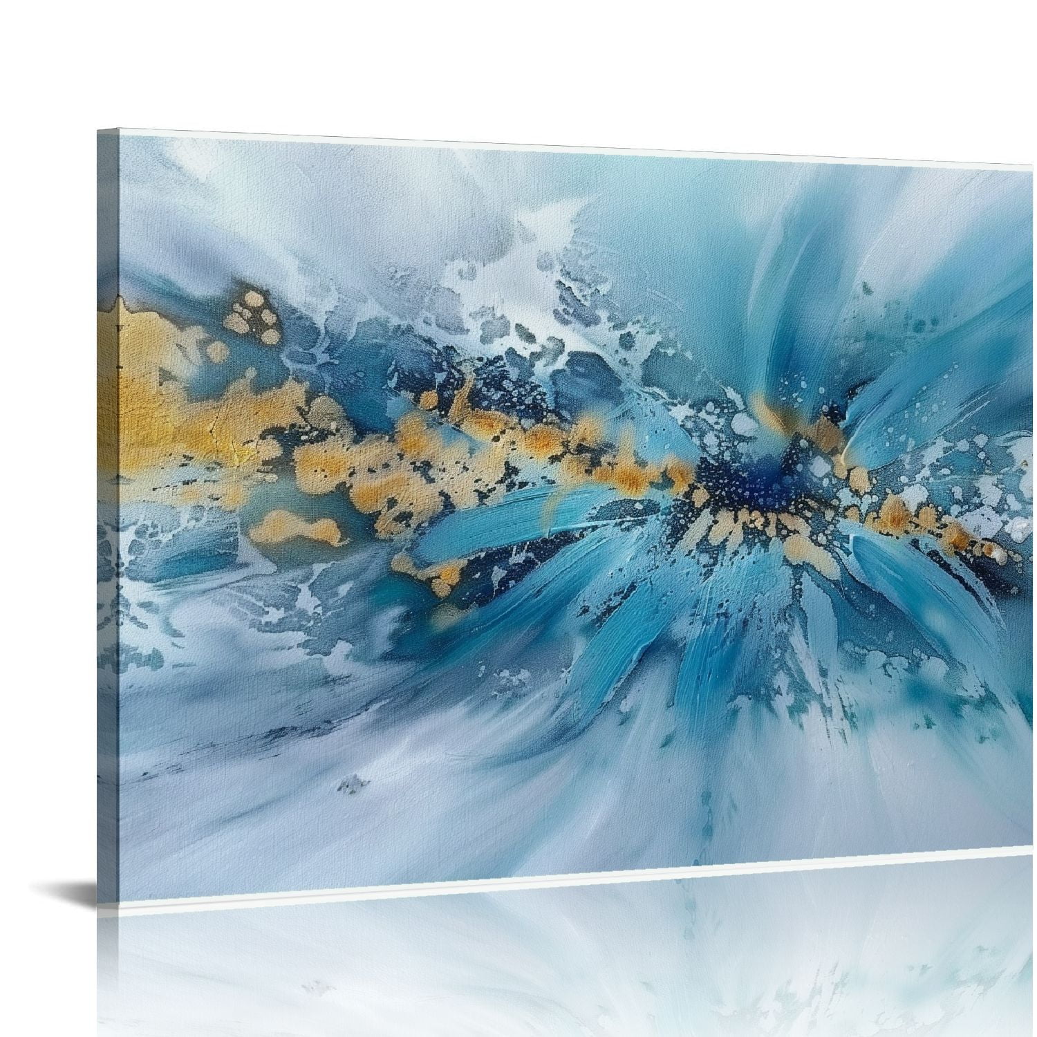 Acheng Abstract Wall Art For Living Room Large Size Framed Navy Blue Canvas Wall Art Abstract ...