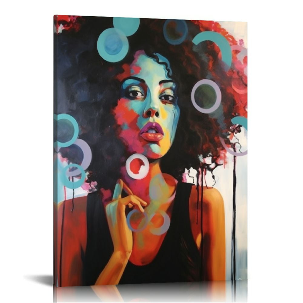 Acheng African American Wall Art Black Woman Wall Art Graffiti Painting Poster Abstract Wall art ...