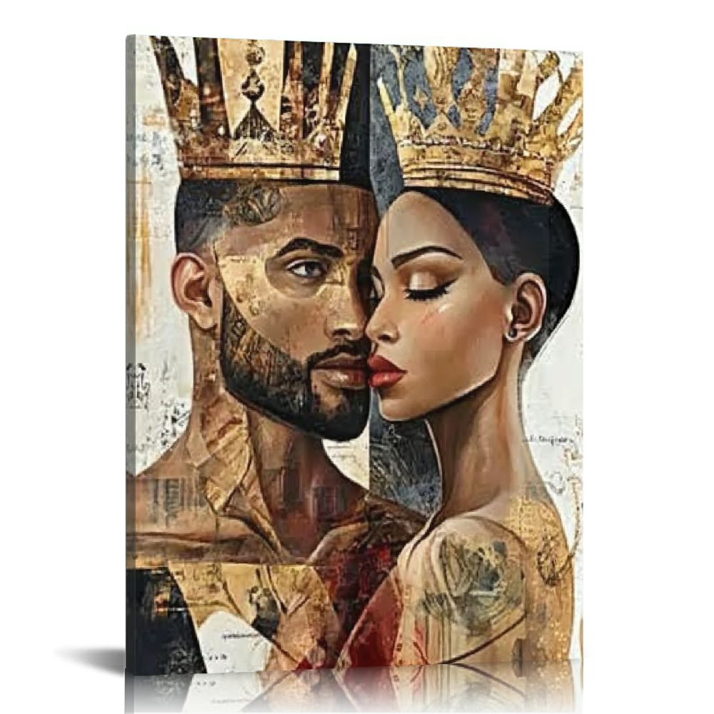 Acheng African King And Queen Wall Art King And Queen Wall Decor African American Couple Wall ...