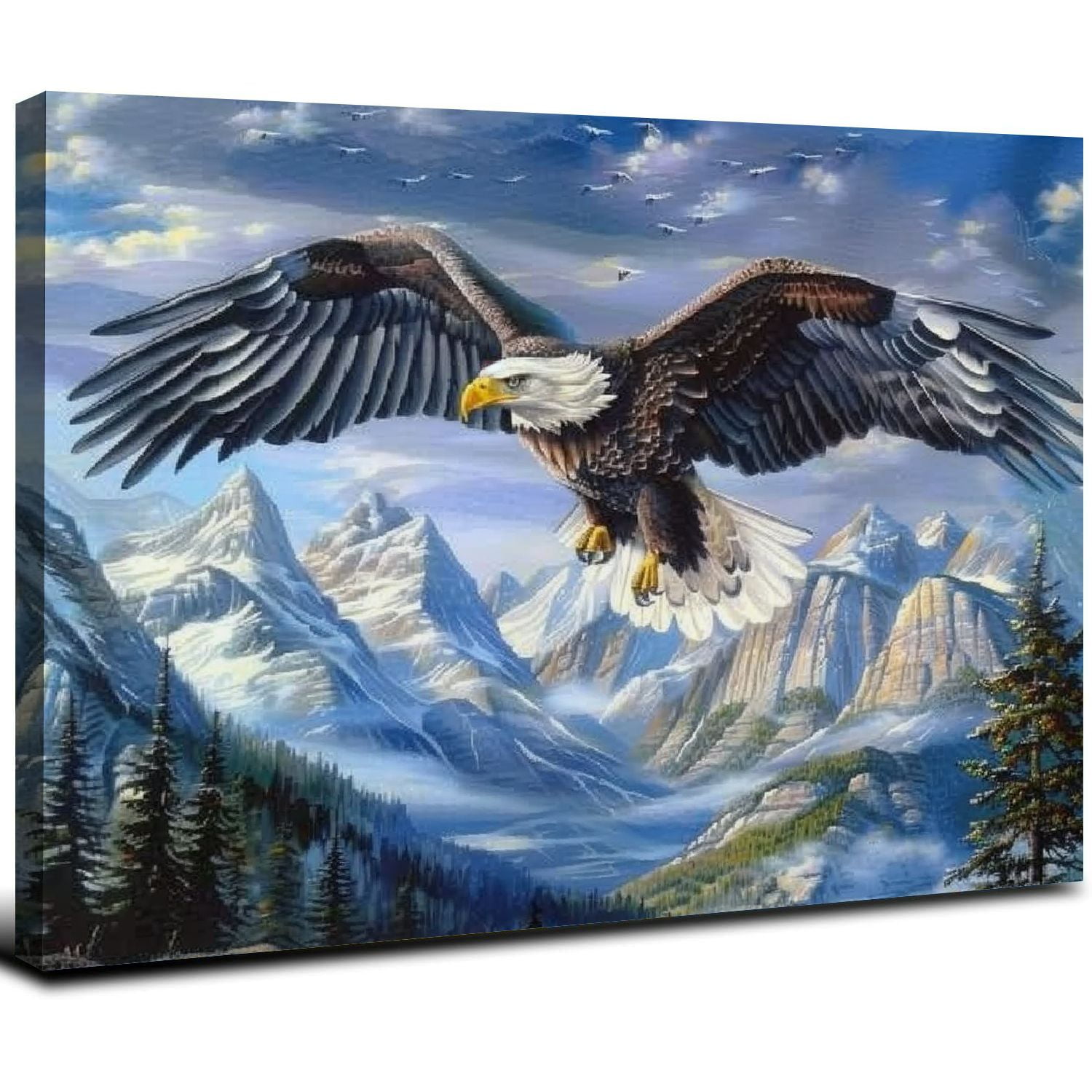 Acheng American Bald Eagle Wall Art Flying Eagle Canvas Prints Patriotic Concept Picture ...