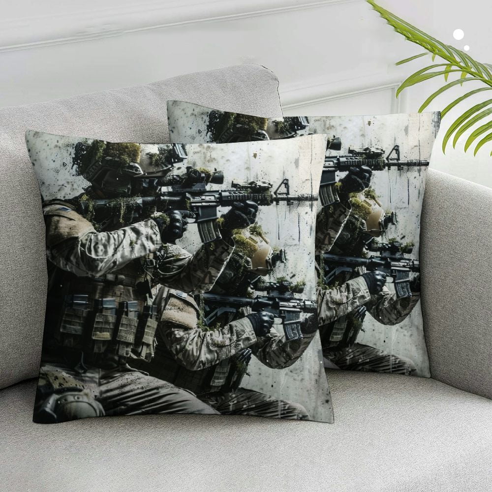 Acheng American Soldier Pillowcase Army Rifle Machine Gun Pillow Covers ...