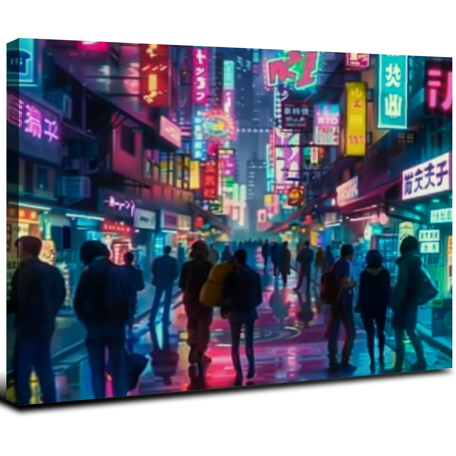Acheng Anime Posters Japanese Wall Art Framed Tokyo Neon Streets Night ...
