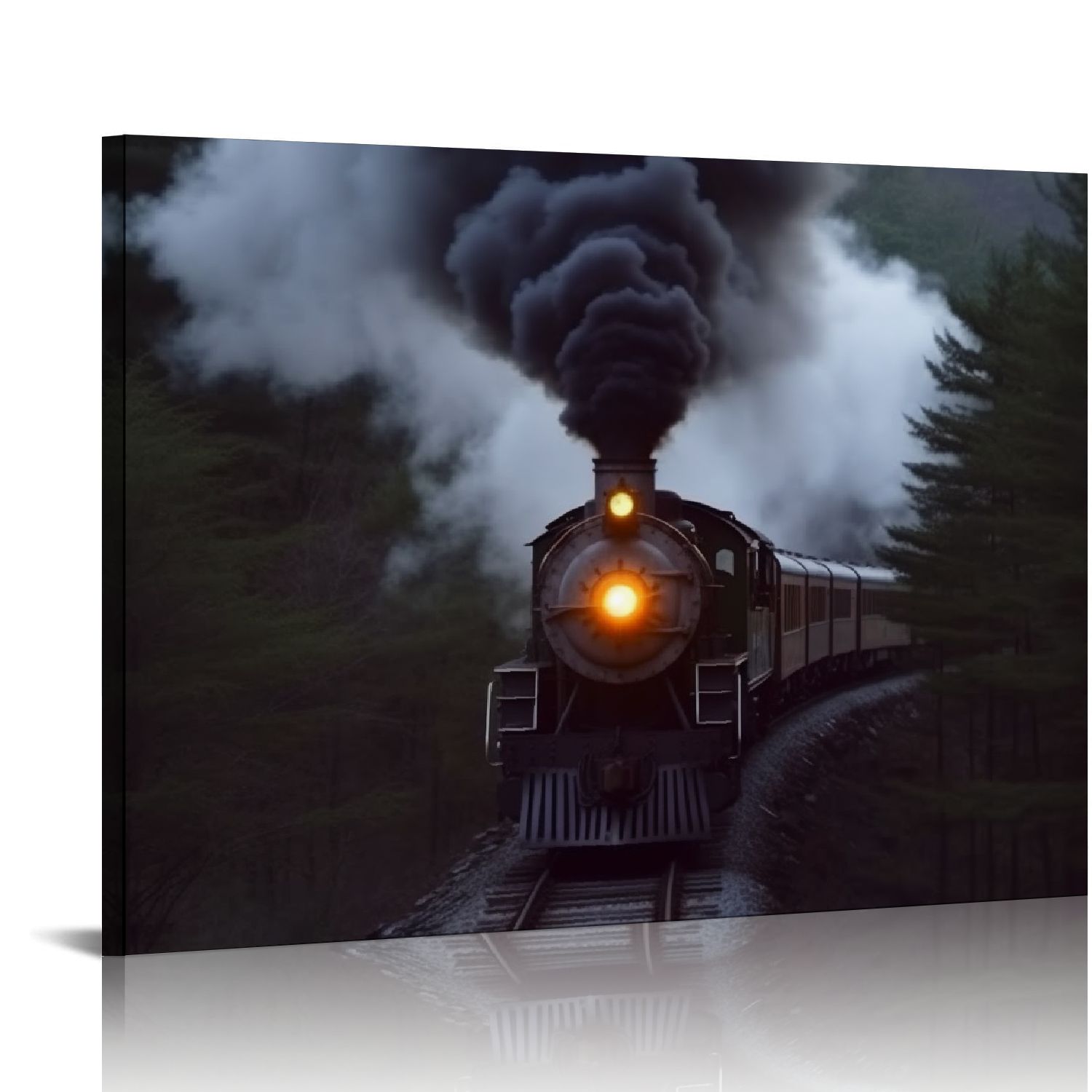 Acheng Antique Steam Locomotive Poster Wall Vintage Train Railway Home ...