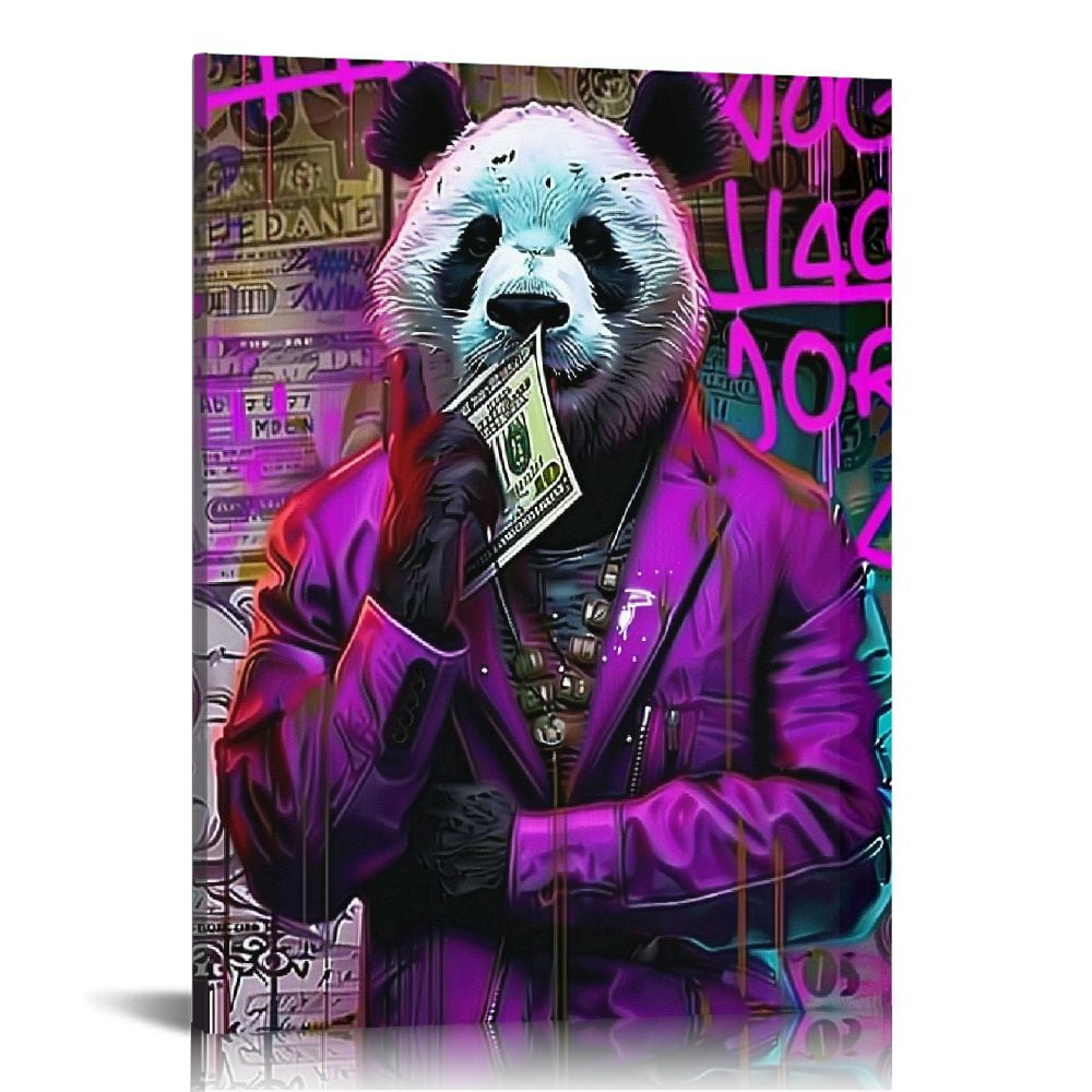 Acheng Banksy Street Graffiti Canvas Wall Art Monopoly Panda Man ...