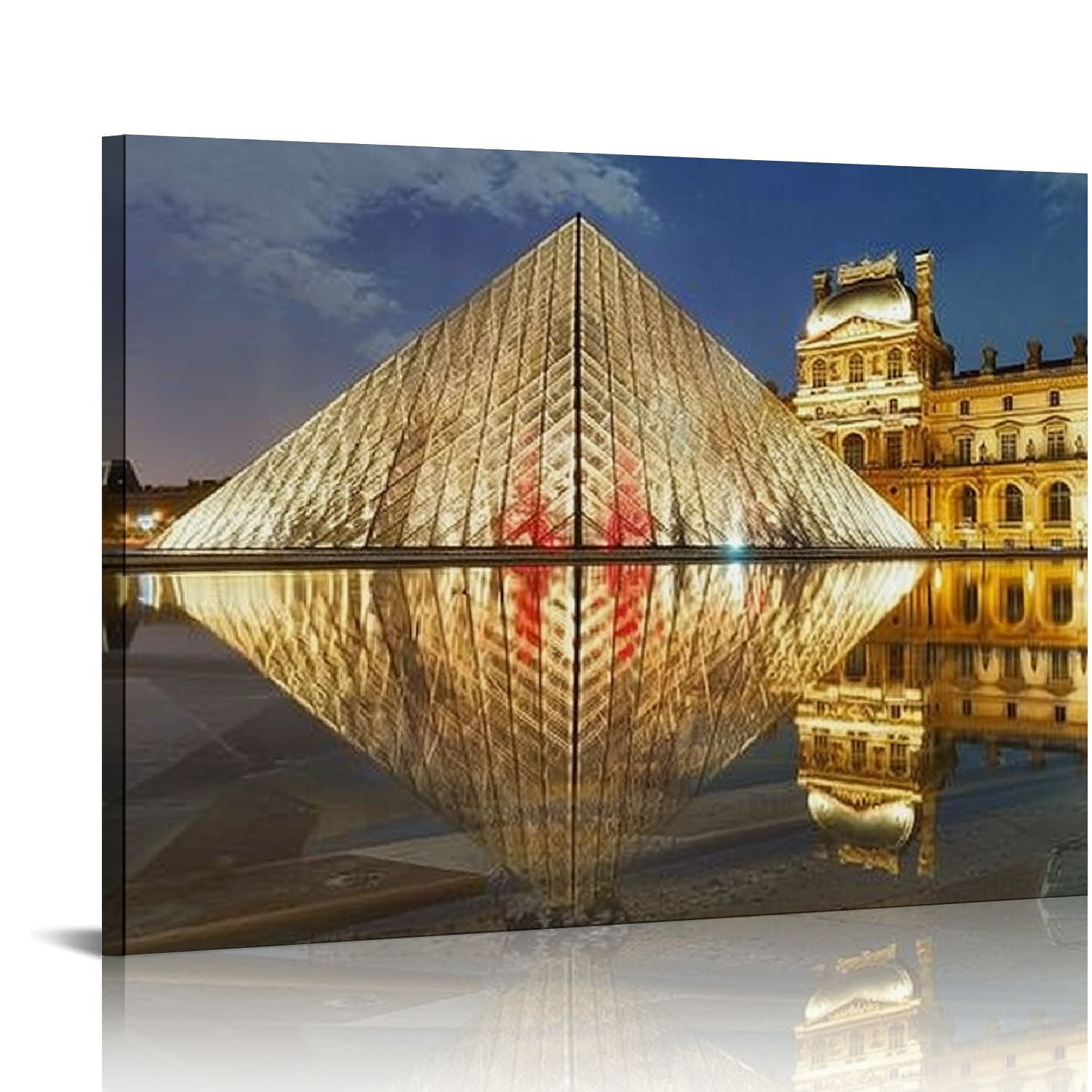 Acheng Beautiful Paris Louvre Museum And Louvre Pyramid Cityscape Night ...