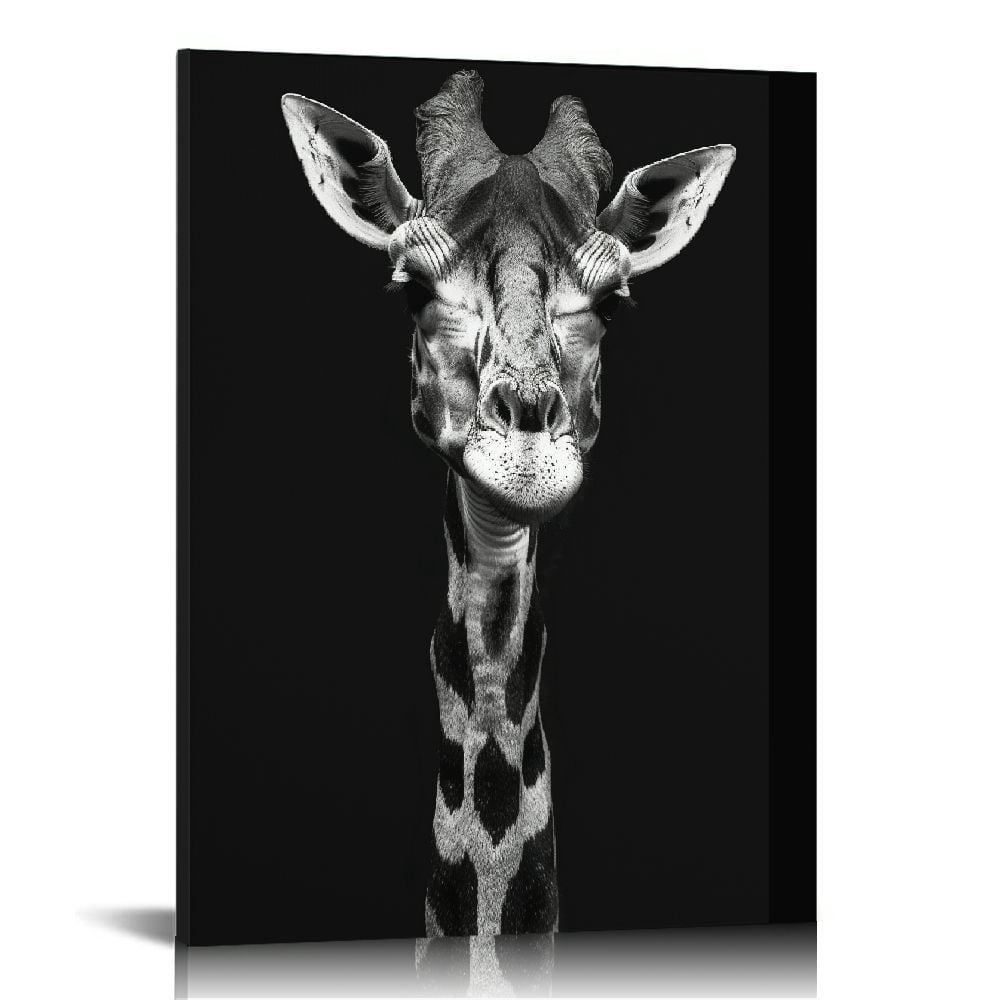 Acheng Black and White Giraffe Wall Art Animal Prints on Canvas Giraffe ...