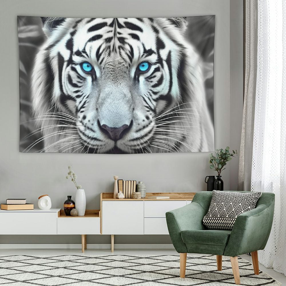 Acheng Black and White Tiger Tapestry Wall Hanging,Tiger Wall Art ...