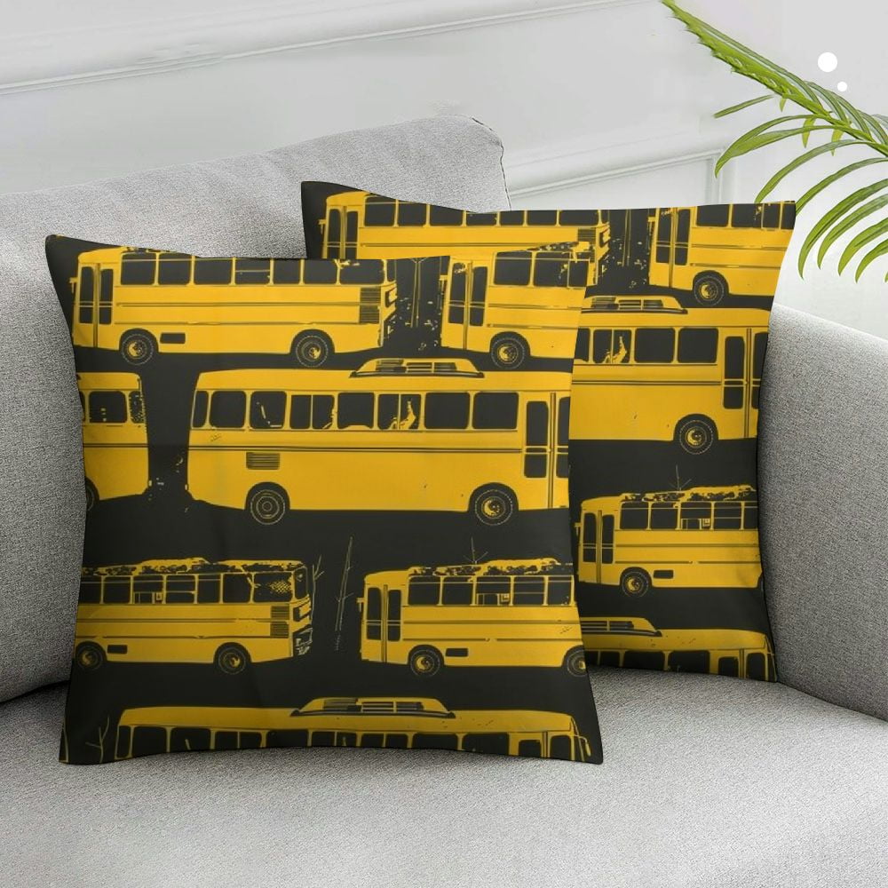 Acheng Black Yellow School Bus Pillow Cases Pillowcase, Luxury Pillow ...