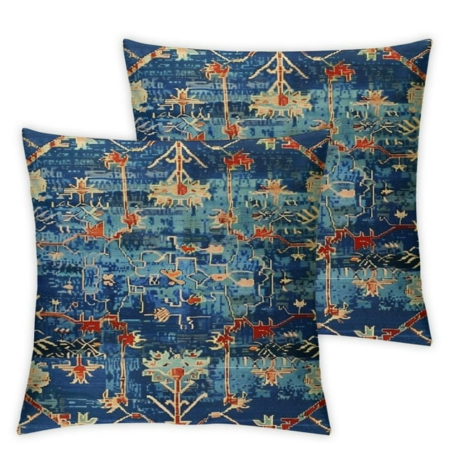 Acheng Boho Pillow Covers Set Of 2 Red Bohemian Ethnic Design