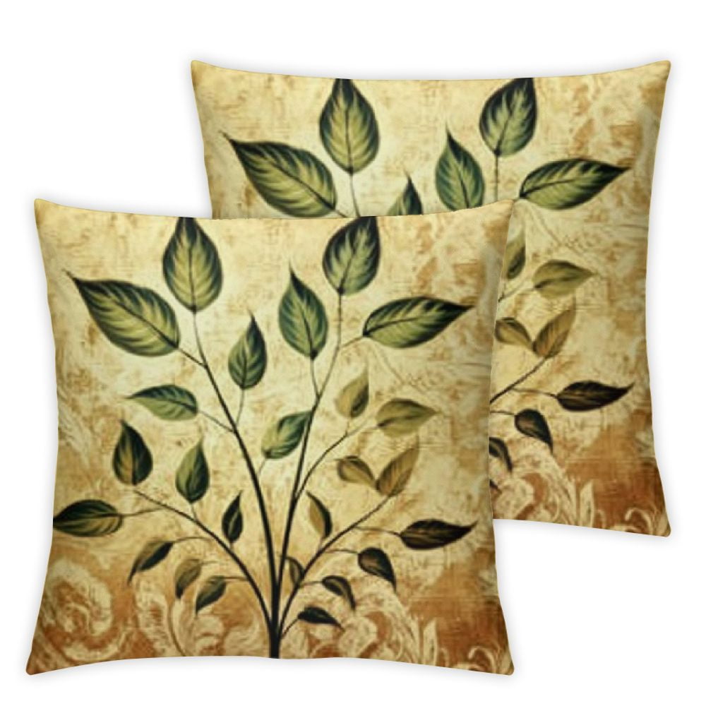 Acheng Botanical Throw Pillow Cushion Cover , Leafy Branches with ...