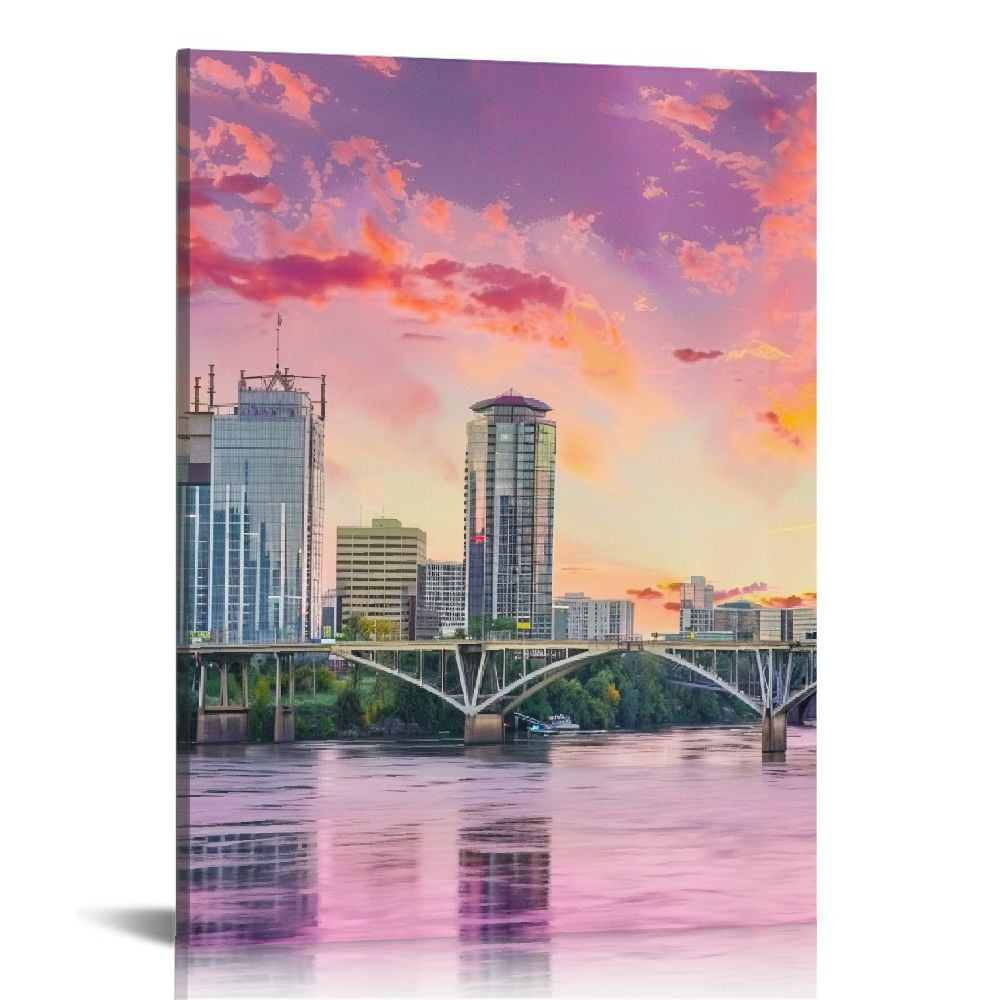 Acheng Canvas Wall Art Decor, Oklahoma, USA Downtown Skyline ...