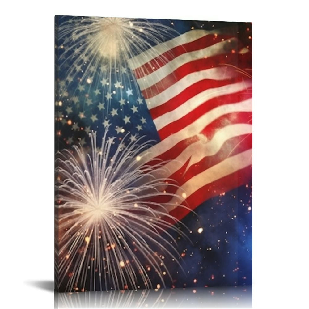Acheng Canvas Wall Art Framed Celebrate Patriotic Independence ...