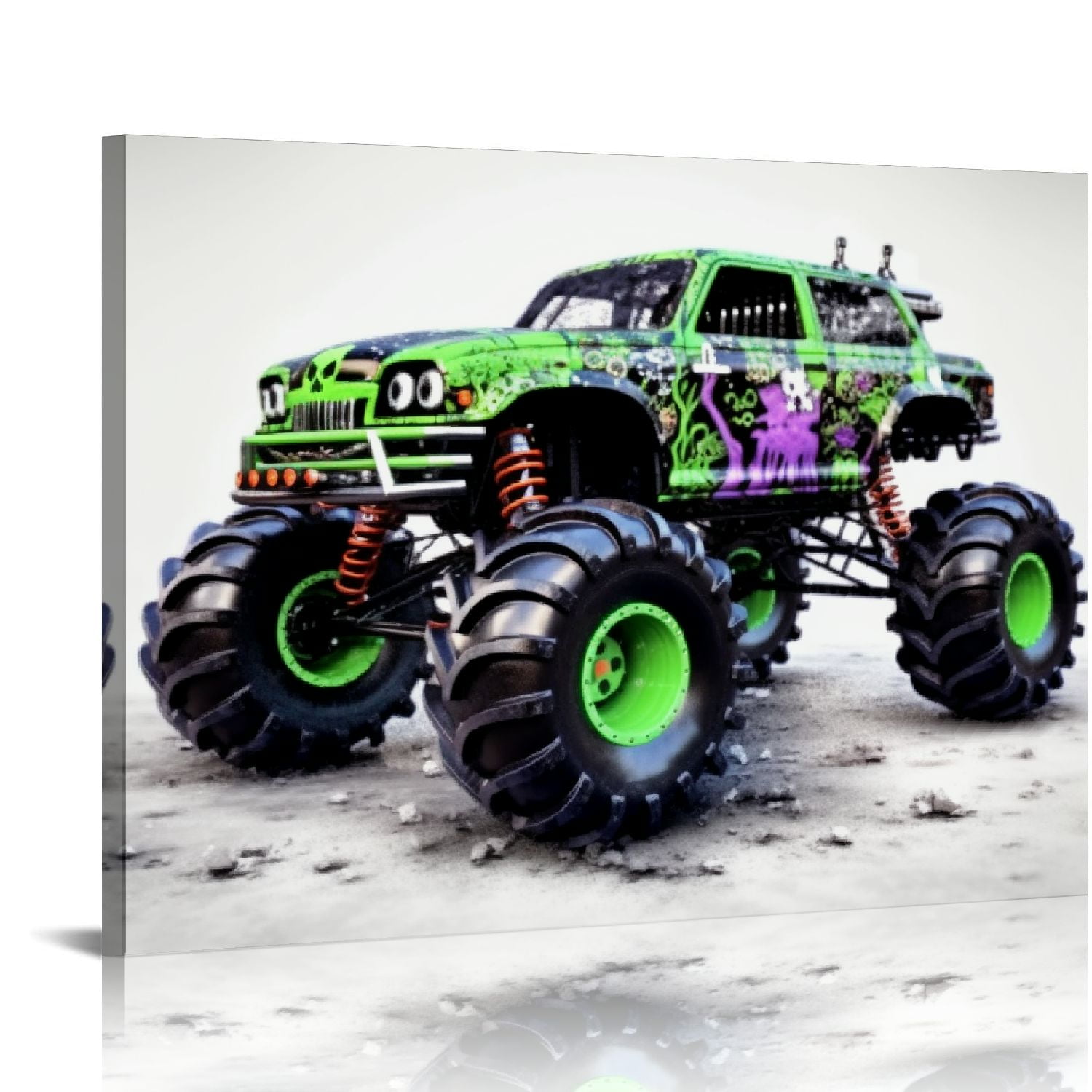 Acheng Cartoons Monster Truck Theme Wall Art Prints Children Boys ...