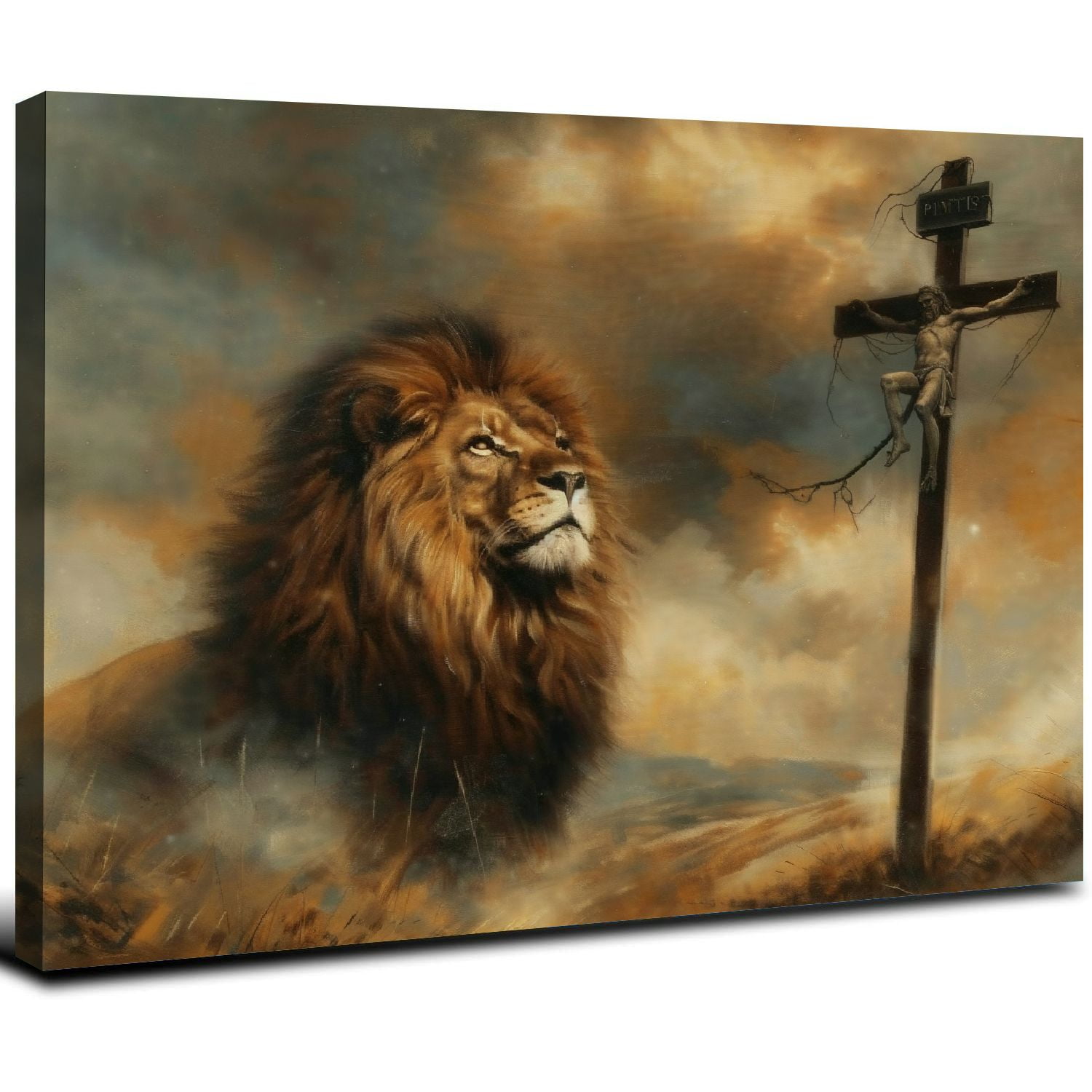 Acheng Christian Lion Wall Art Jesus Quotes Wall Decor Lion Of Judah ...