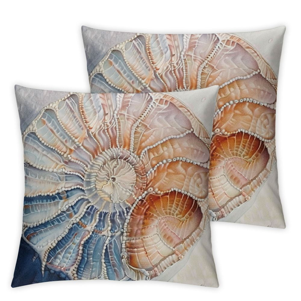 Acheng Coastal Conch Shell Throw Pillow Cover Mediterranean Ocean Park ...