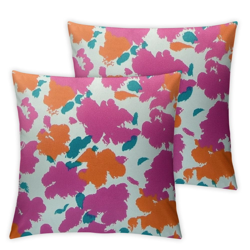 Acheng Colorful Color Bold Girly Hot Pink Fuchsia Orange Vibrant Pillow ...