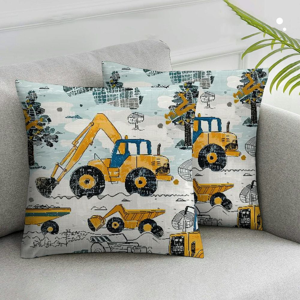 Acheng Construction Throw Pillow Covers for Couch Sofa Bed,Set of 2 ...
