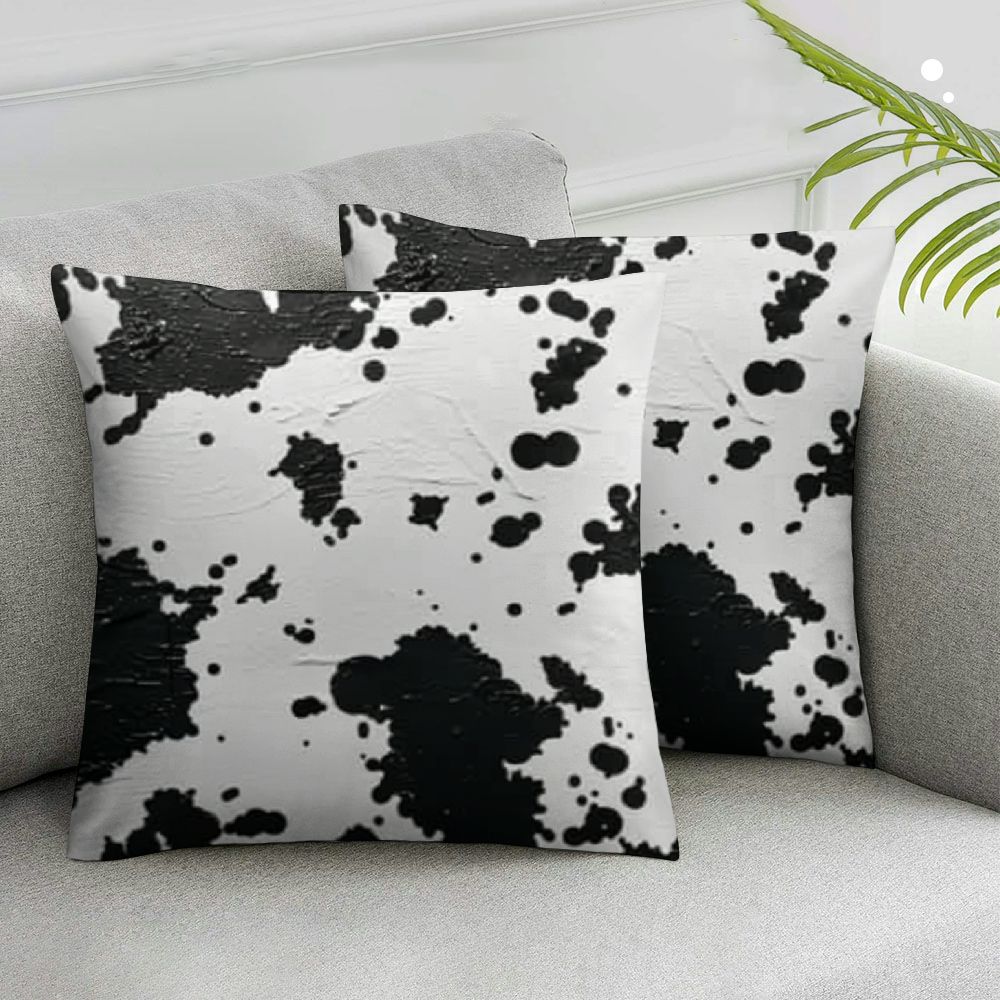 Acheng Cow Print Throw Pillow Cover Black and White Cow Farmhouse ...
