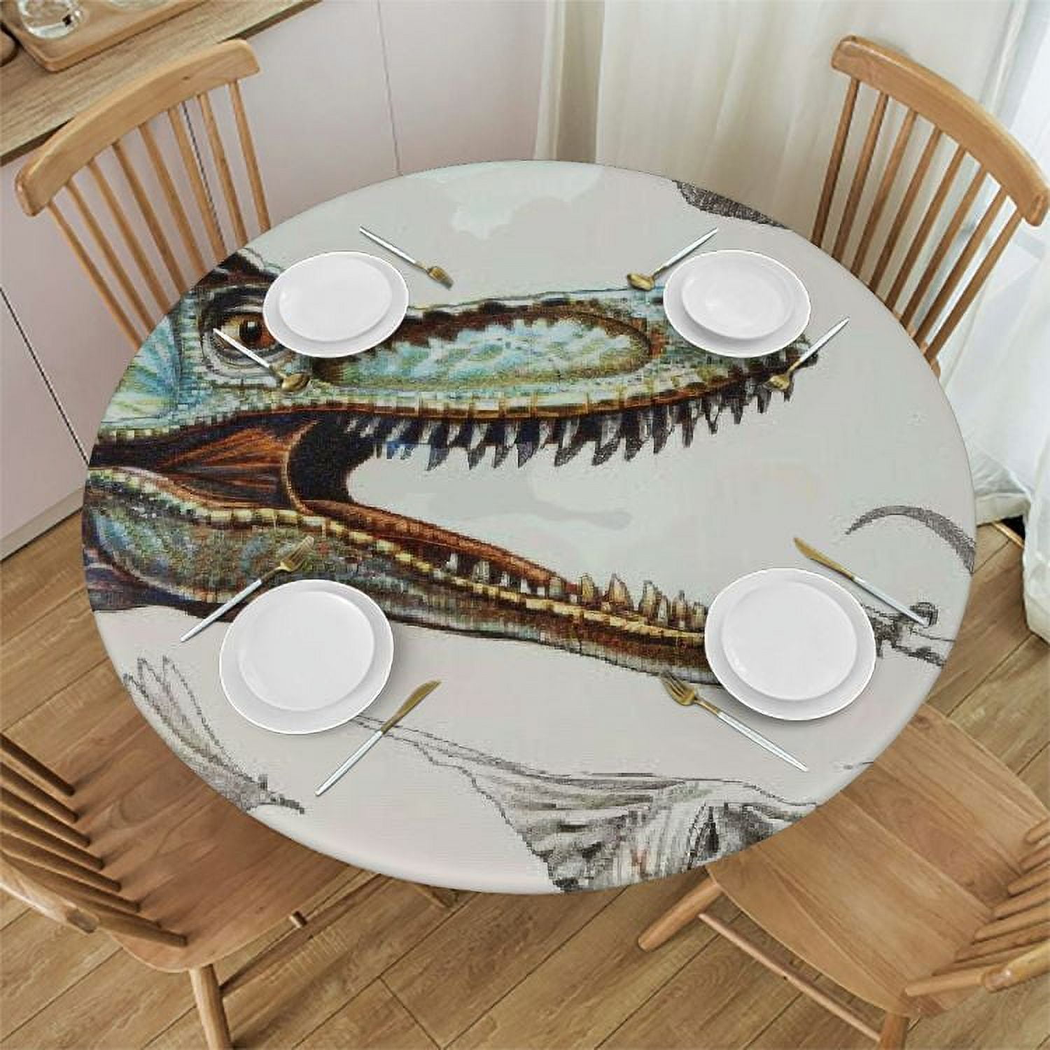 Acheng Dinosaur Tablecloths Round Sketch Bones Tablecloth Fossils ...