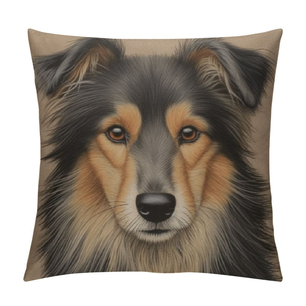 Acheng Dog Pillows Cute Collie Face of Mahogany Sable Rough Shetland ...