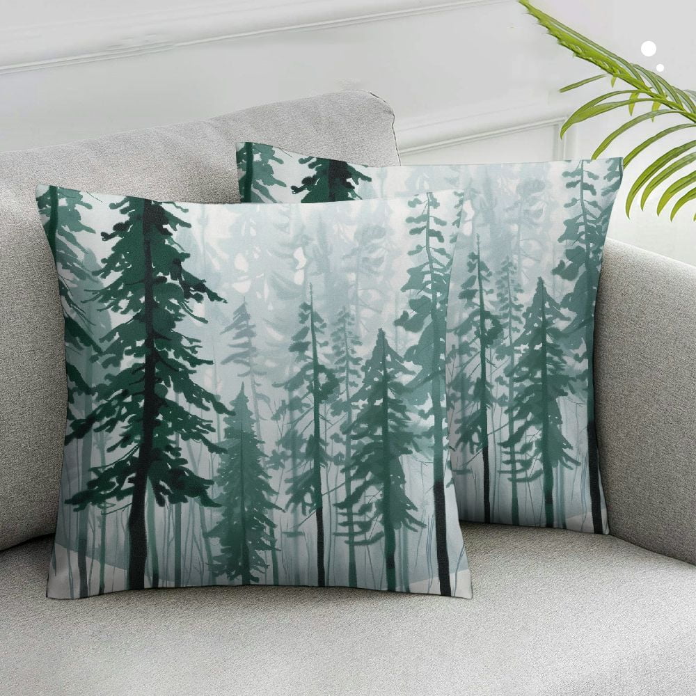 Acheng Drak Forest Tree Pillow Covers Watercolor Nature Landscape ...