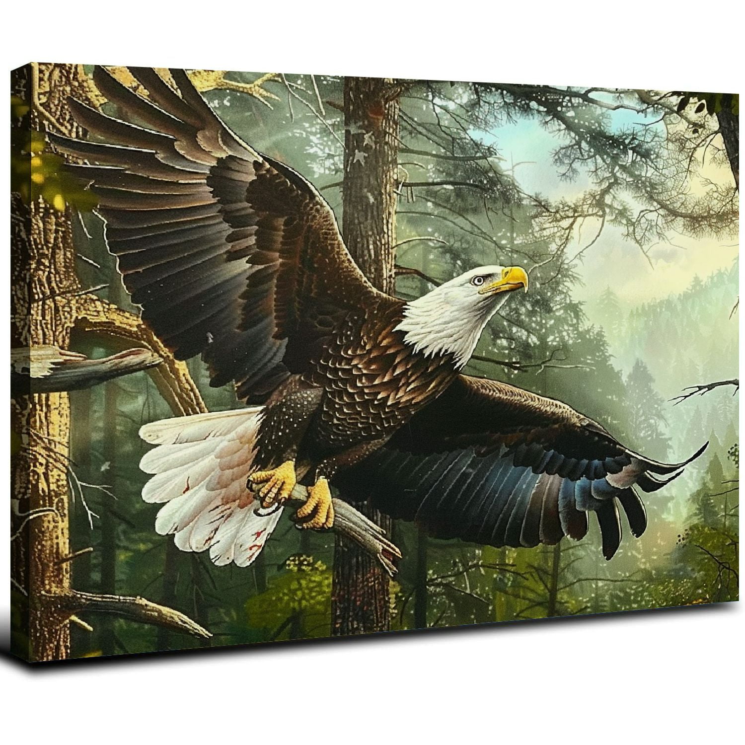 Acheng Eagle Wall Art Flying Bald Eagle Inspirational Decor Pictures ...