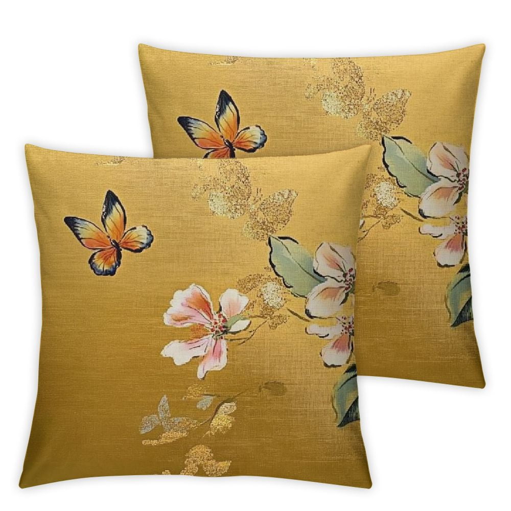 Acheng Ethnic Throw Pillow Cushion Cover, Chinese Ink Butterfly Plum ...