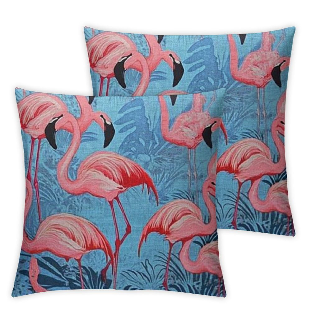 Acheng Flamingos Throw Pillowcases Summer Tropical Birds Pink Flamingos ...