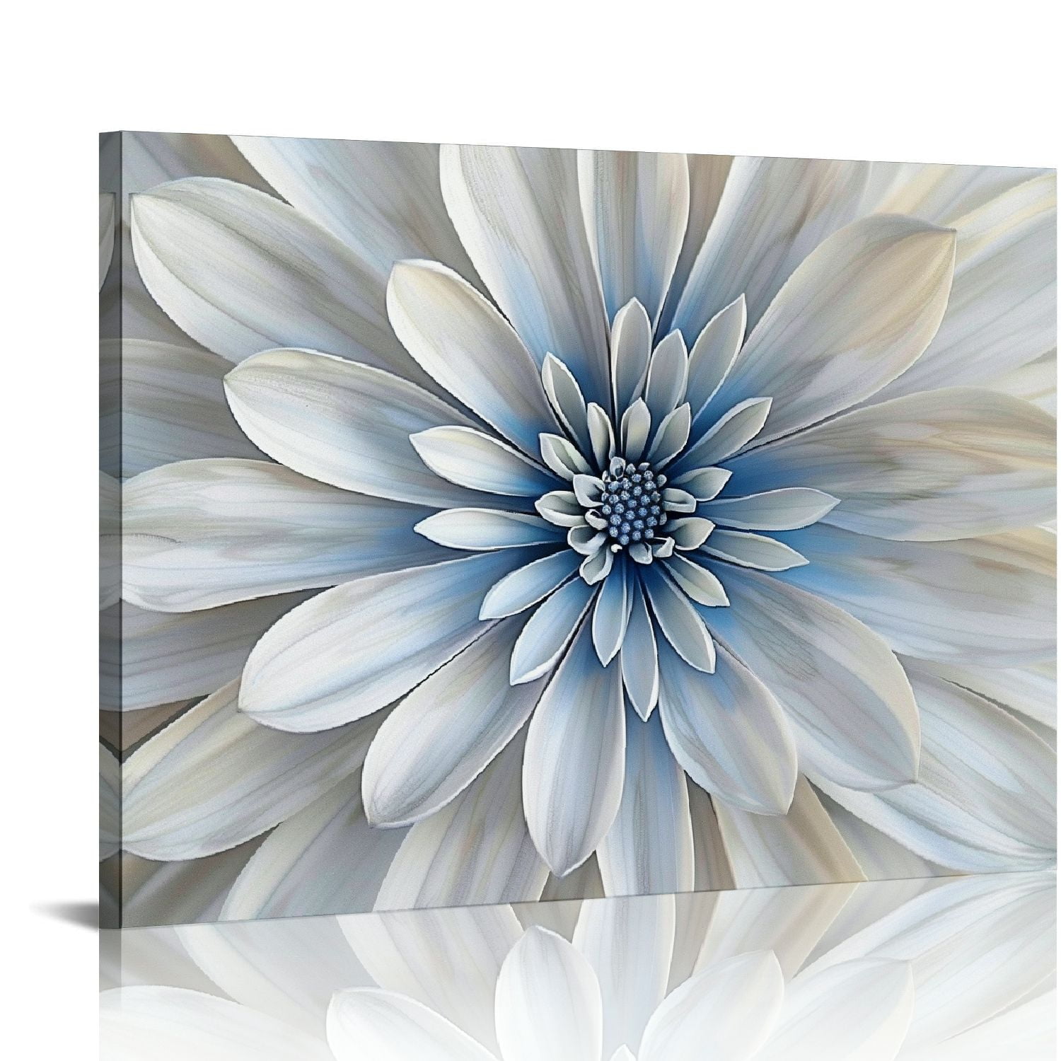 Acheng Floral Canvas Wall Art with Textured Modern Abstract White ...
