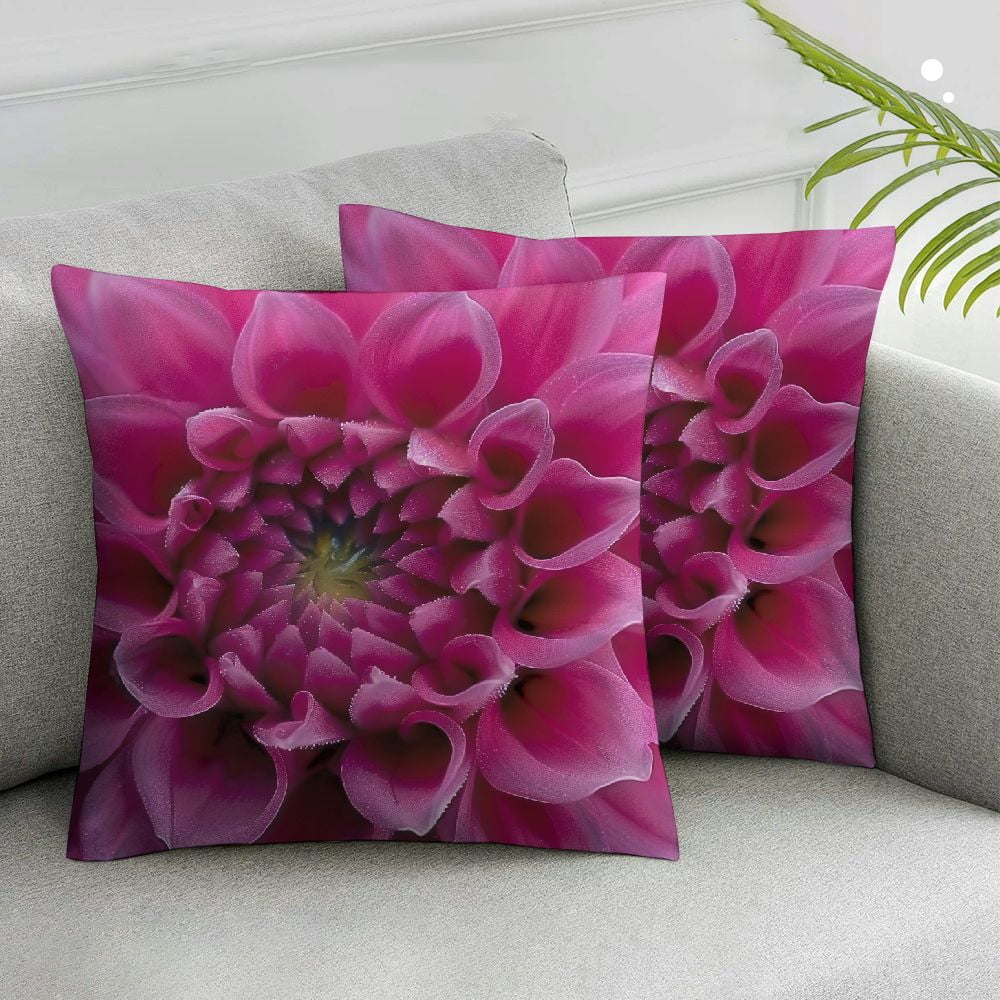 Acheng Floral Throw Pillow Cushion Cover, Close-Up Flower Petals ...