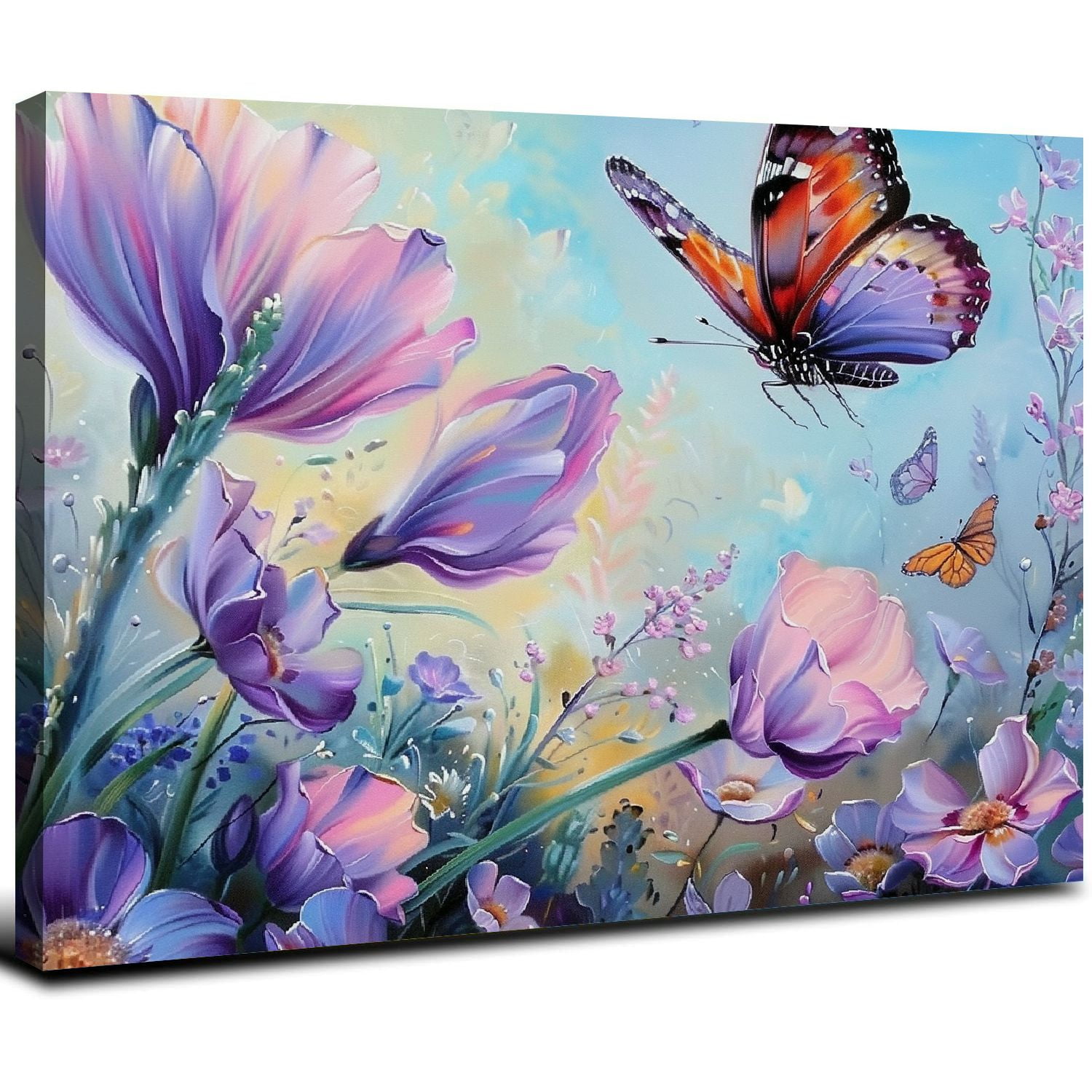 Acheng Floral Wall Art Decor Purple Blooming Flower Pictures Prints on ...