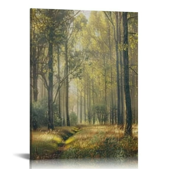 Acheng Forest Canvas Wall Art Decor Green Tree Picture Print Poster ...