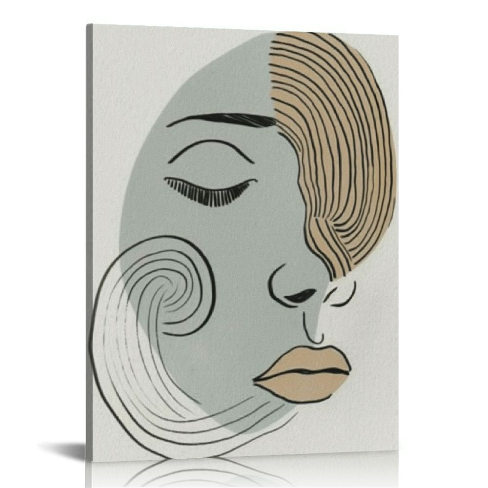 Acheng Framed Canvas Wall Art, Minimalist Line Boho Wall Art, Large ...