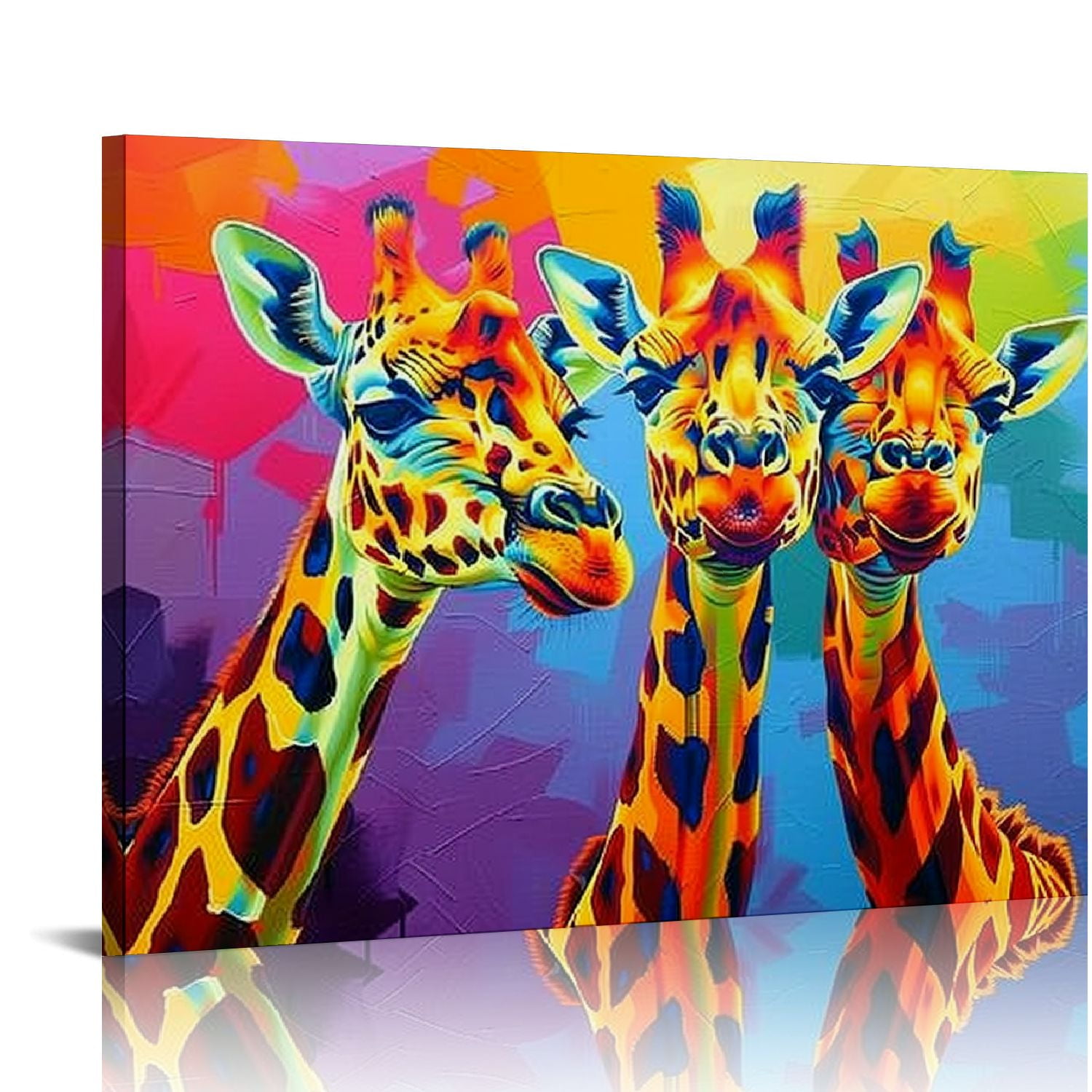 Acheng Giraffe Canvas Wall Art Painting Funny Animal Wall Decor Poster ...