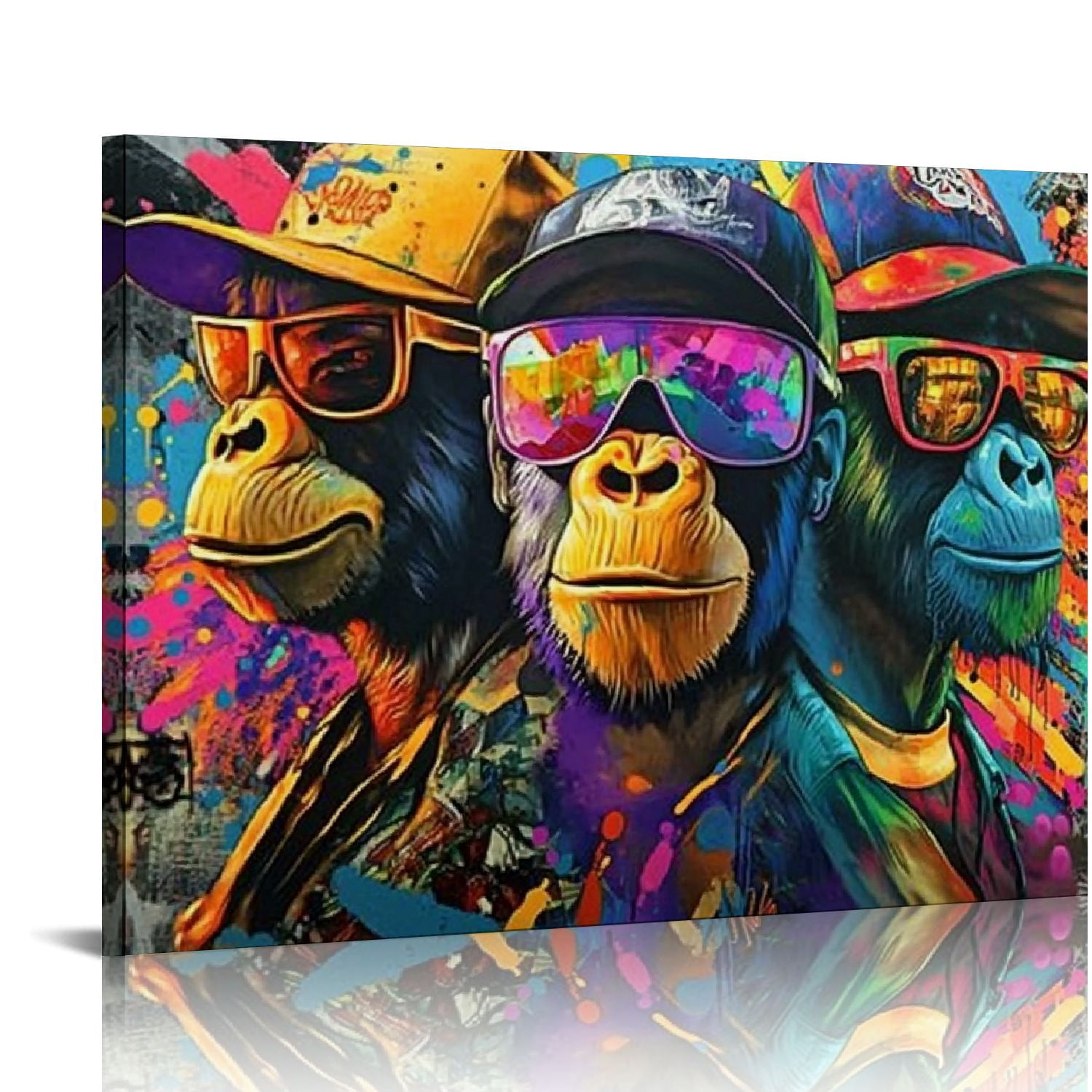 Acheng Graffiti Animal Canvas Wall-Art for Living Room - Room Decor for ...