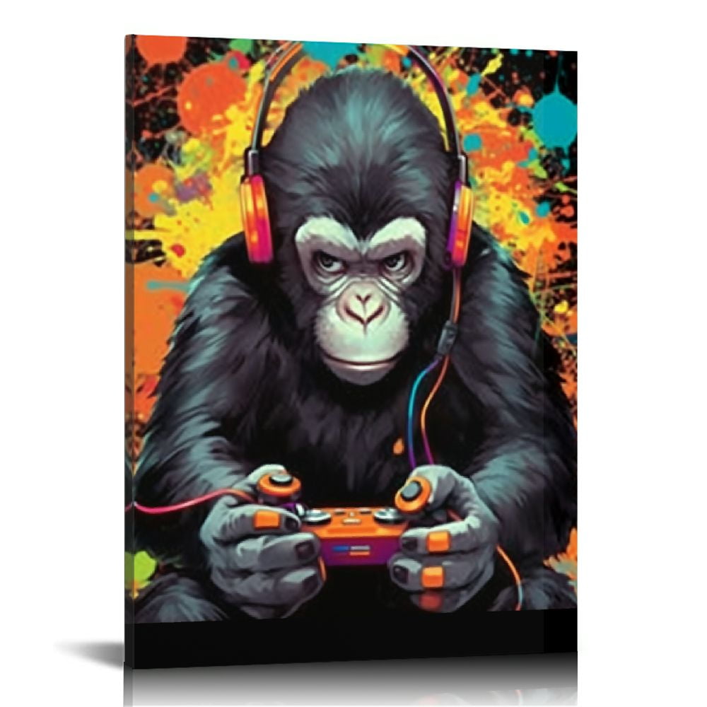 Acheng Graffiti Gaming Canvas Wall Art Game Room Decor Boys Gamer ...