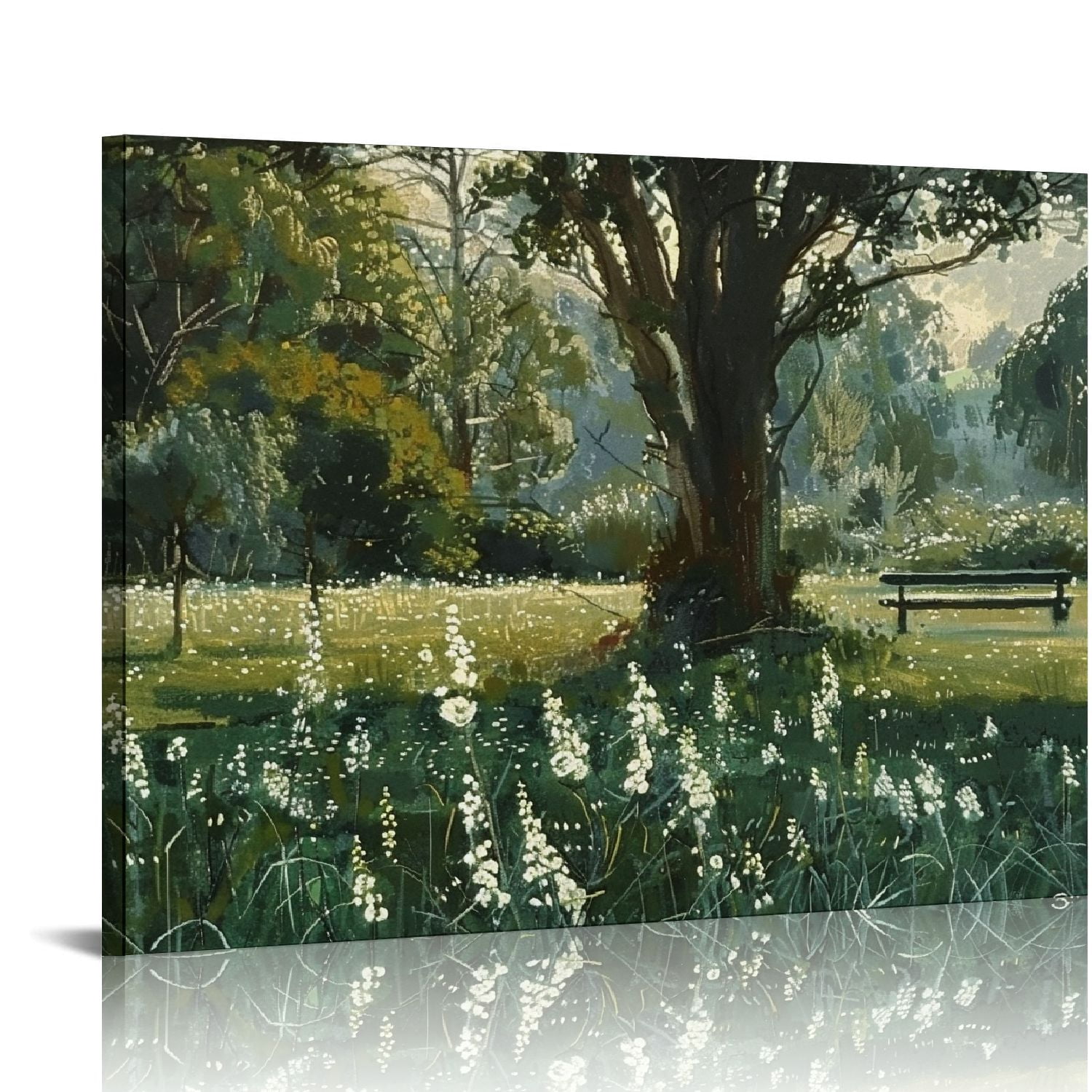 Acheng Green Grassland Wall Art Flower Mountain Wall Decor Landscape ...
