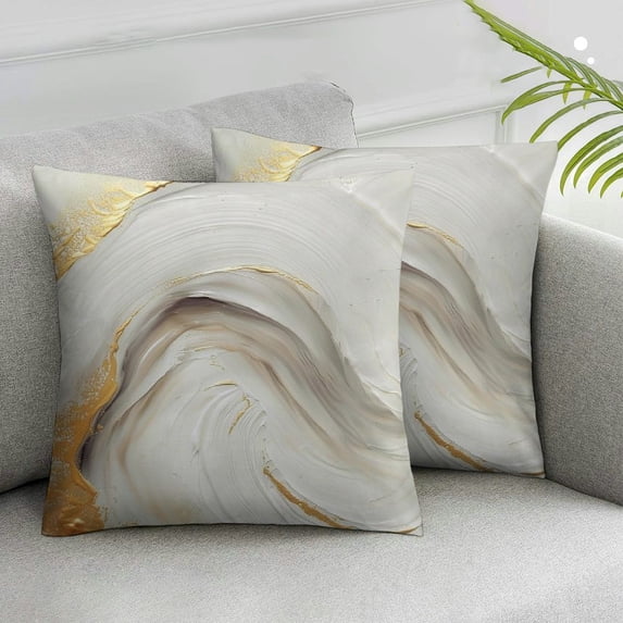 Acheng Grey Gold Marble Throw Pillow Covers Modern Abstract Marble ...