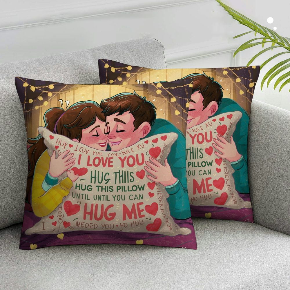 Acheng I Love You Hug This Pillow Until You Can Hug Me Throw Pillow ...