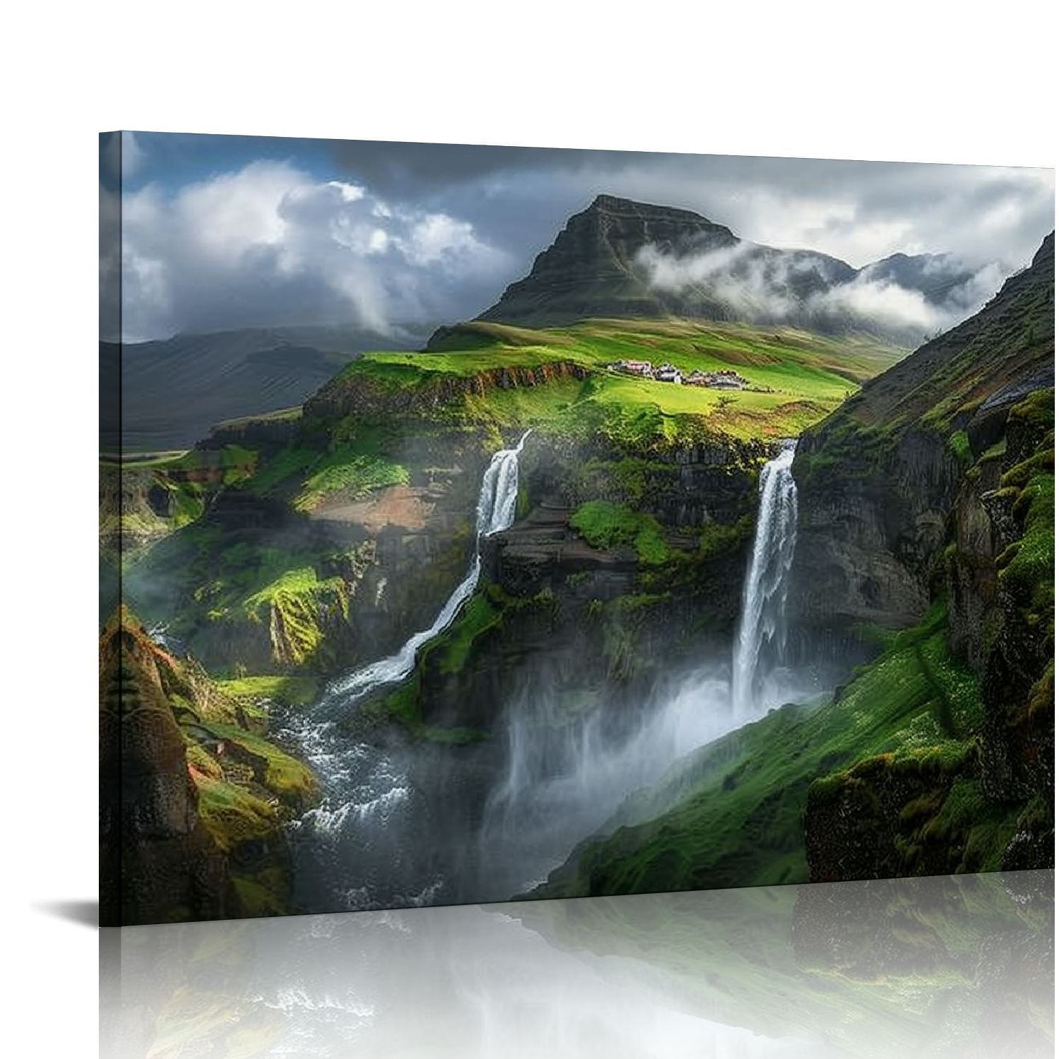 Acheng Iceland Waterfall Canvas Wall Art For Living room Bedroom Office ...