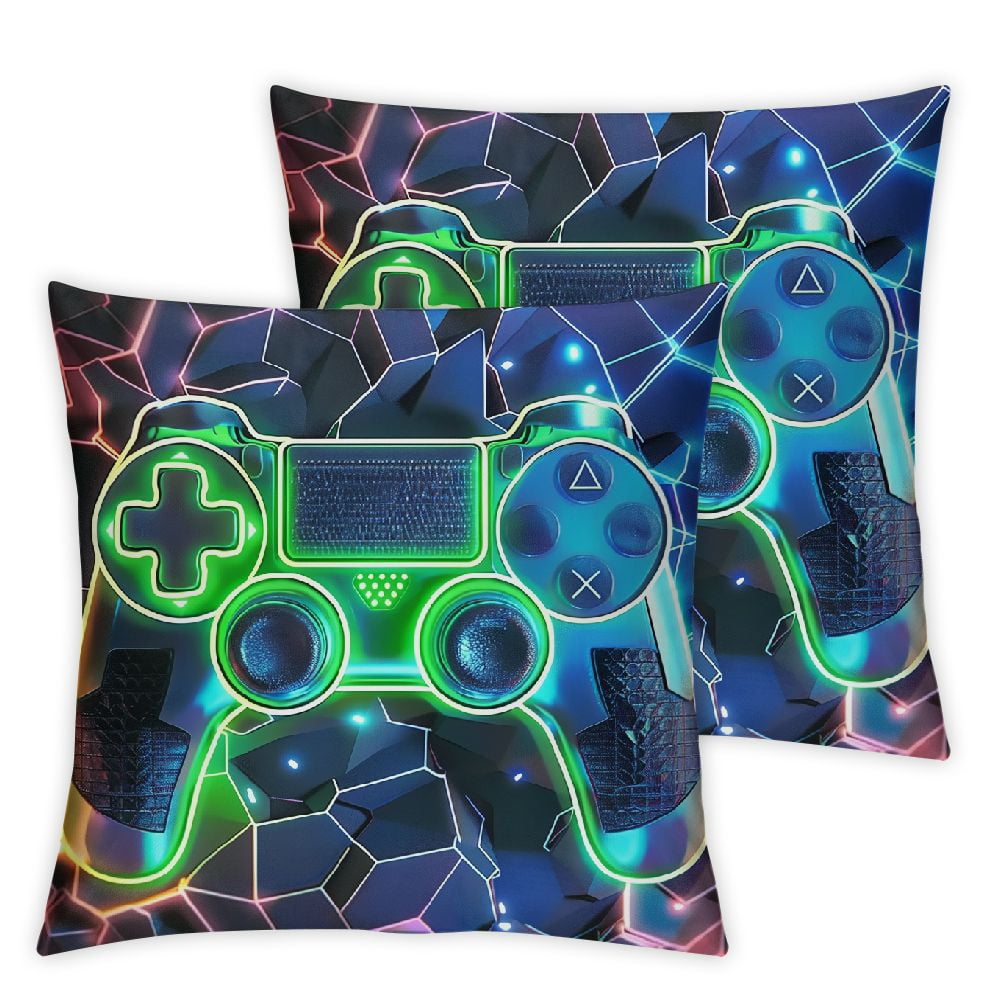 Acheng Kids Gamer Throw Pillow Covers Soft Game Controller Pillow Cases ...