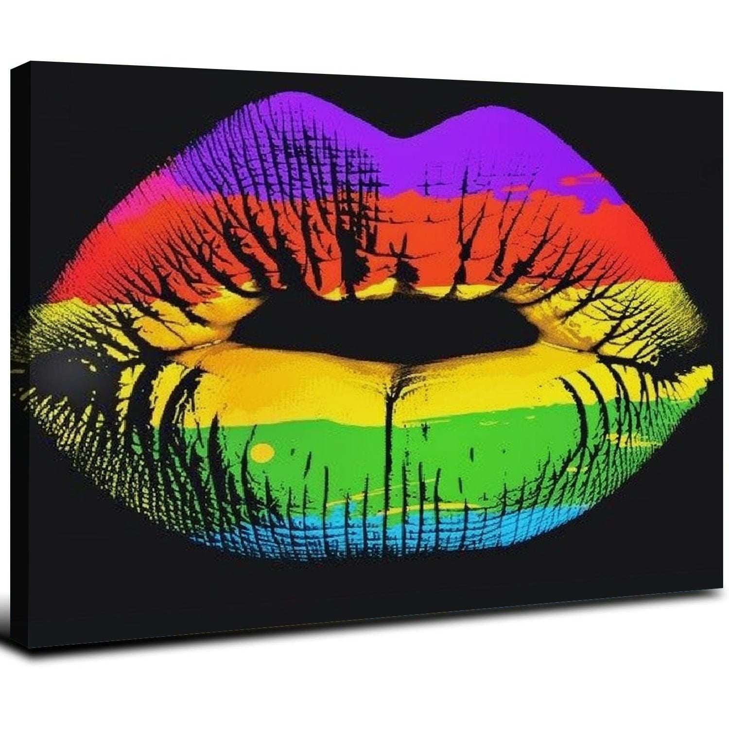 Acheng LGBT Poster Pride Rainbow Lip Happy Pride Month Painting On ...